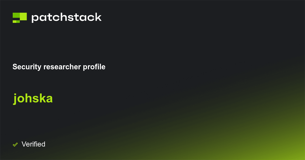 johska - Patchstack Alliance Verified Researcher